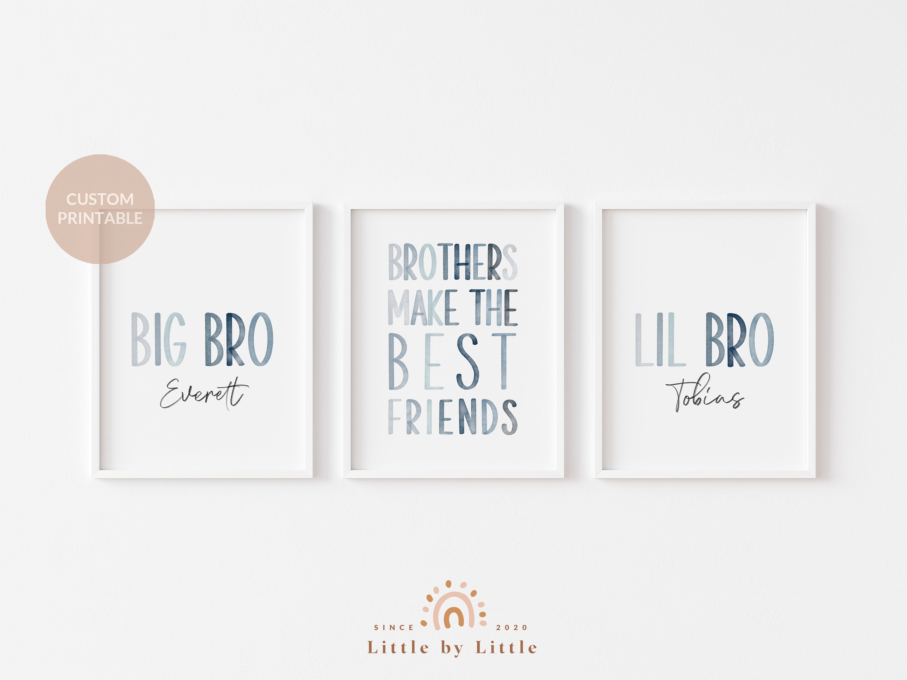 Custom Brother Name Print, SET of 3, Brothers Make the Best Friends ...