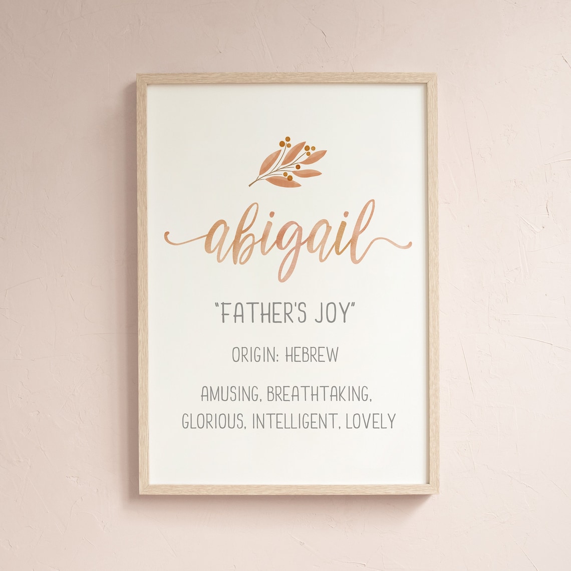 Abigail Name Meaning Print Abigail Name Art Baby Shower | Etsy