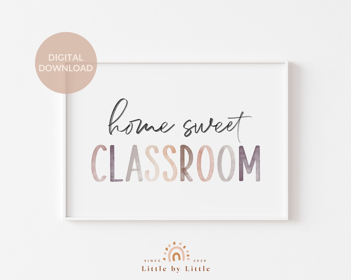 Home Sweet Classroom Sign Neutral Classroom Decor | Etsy