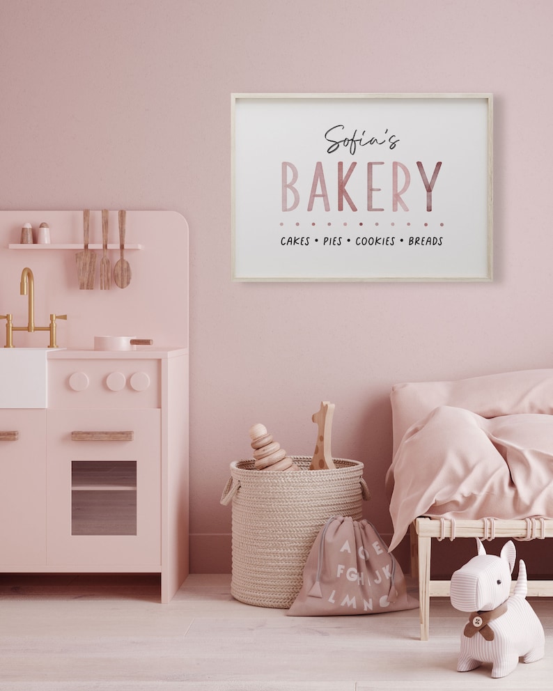 Kids Bakery Sign Custom Play Kitchen Sign Bake Shop Sign - Etsy