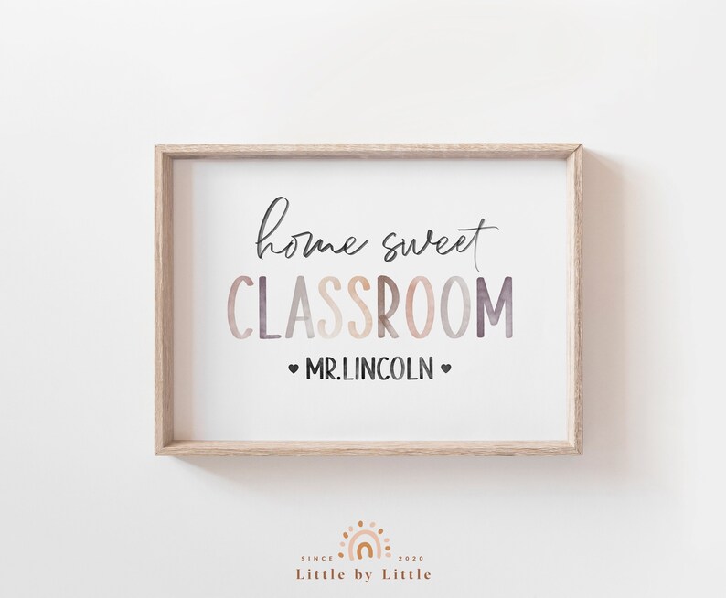 Custom Classroom Sign Home Sweet Classroom Sign With Teacher - Etsy