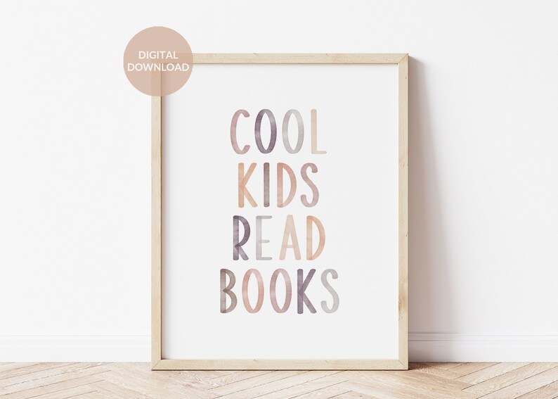 Cool Kids Read Books Boho Classroom Decor Kids Wall Art - Etsy