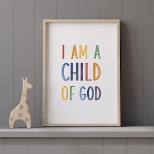 I Am a Child of God Print, Nursery Bible Verse, Child of God, Christian ...