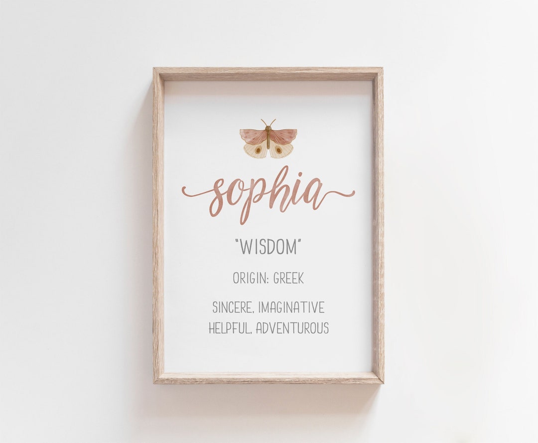 Sophia Name Meaning Print, Sophia Name Art, Baby Shower Gift, Girls ...