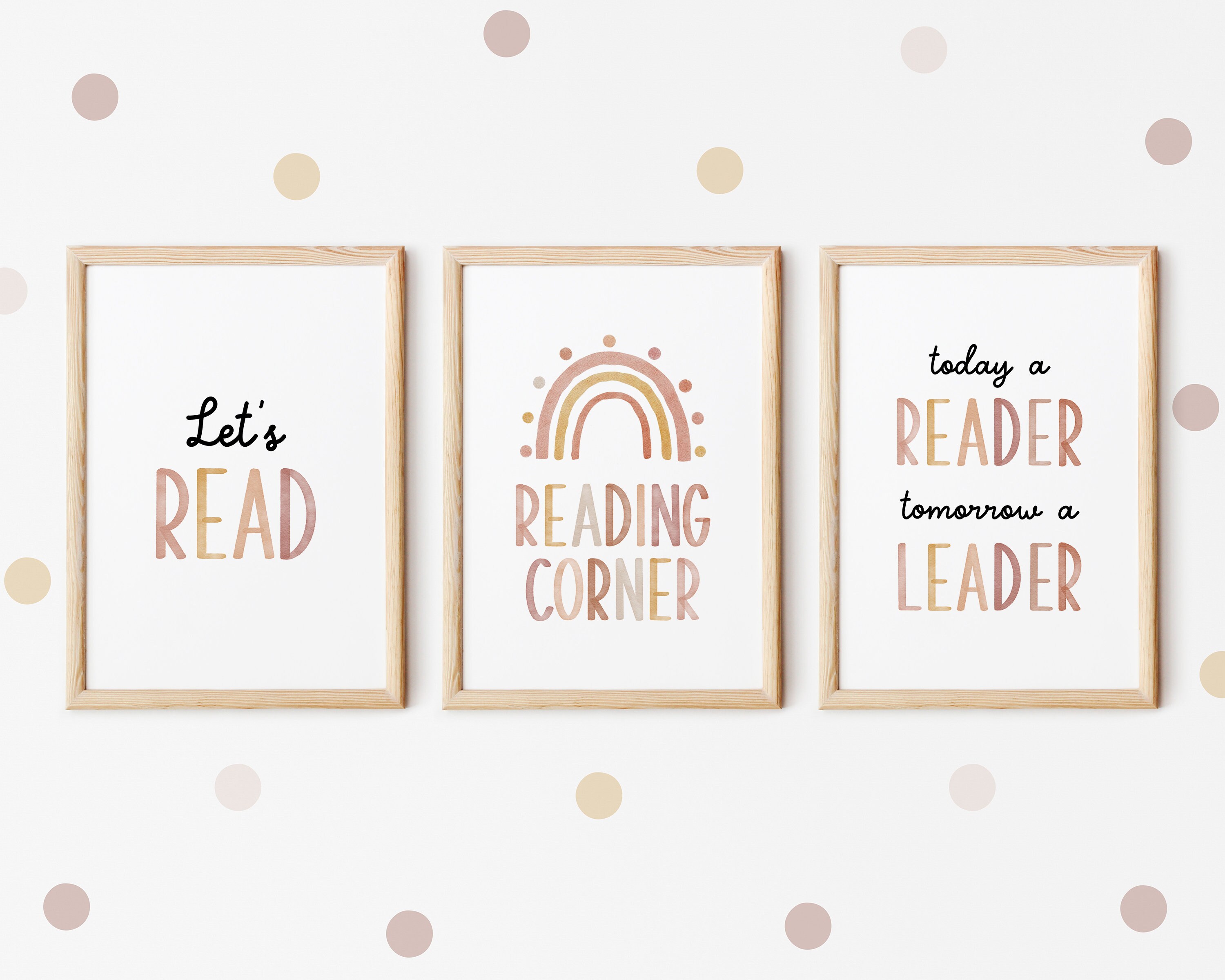 Boho Reading Corner Sign Let's Read Today a Reader - Etsy