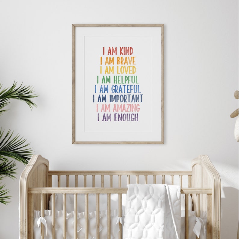 Kids Affirmation Wall Art Affirmation for Kids Rainbow | Etsy