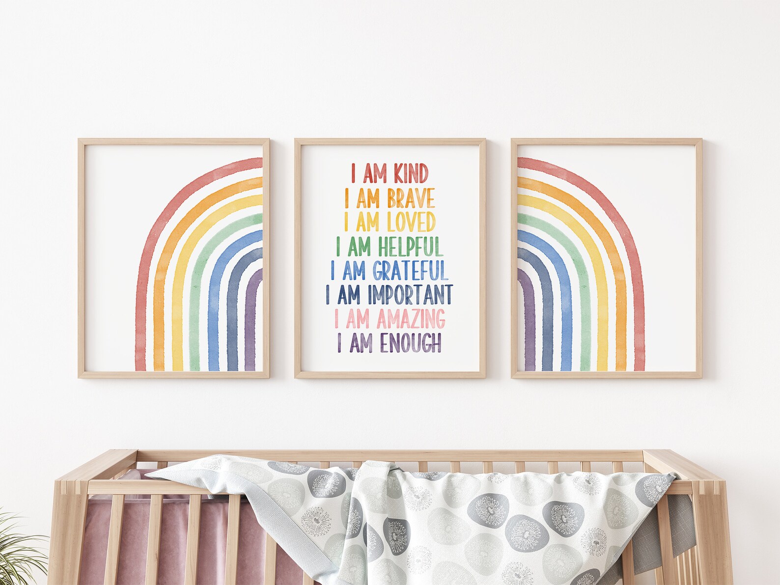 Kids Affirmation Prints: Watercolor Rainbow Wall Art (SET of 3 ...