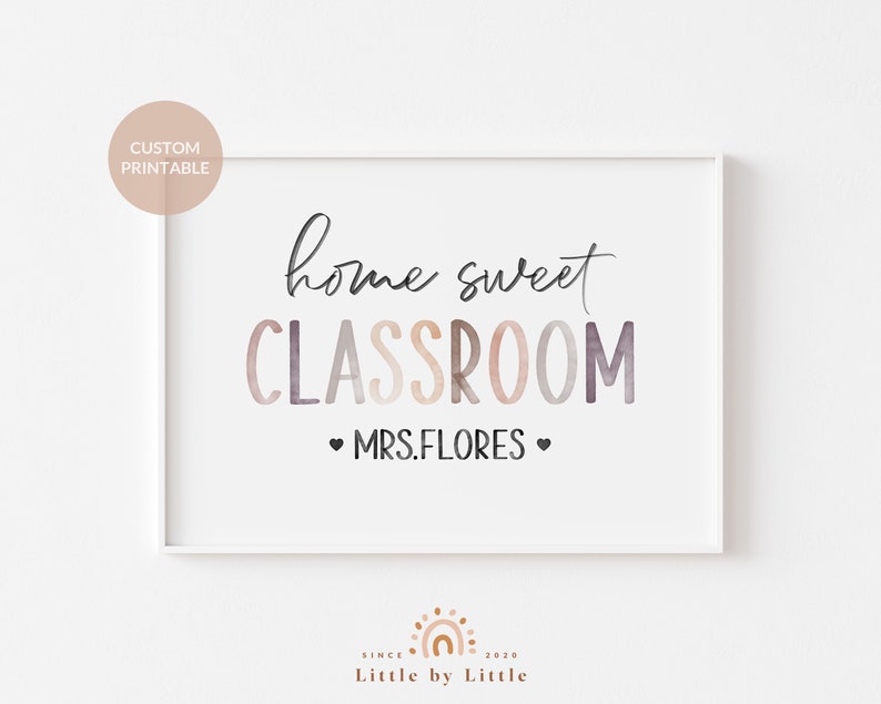 Custom Classroom Sign Home Sweet Classroom Sign With Teacher - Etsy