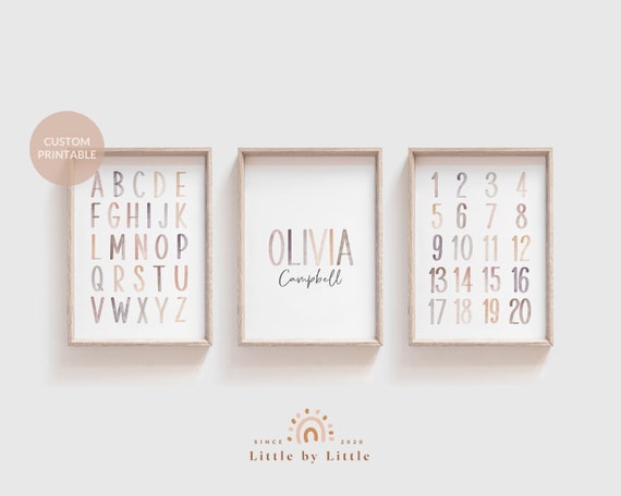 Set of 3 Prints Custom Baby Name Personalized Baby Name | Etsy