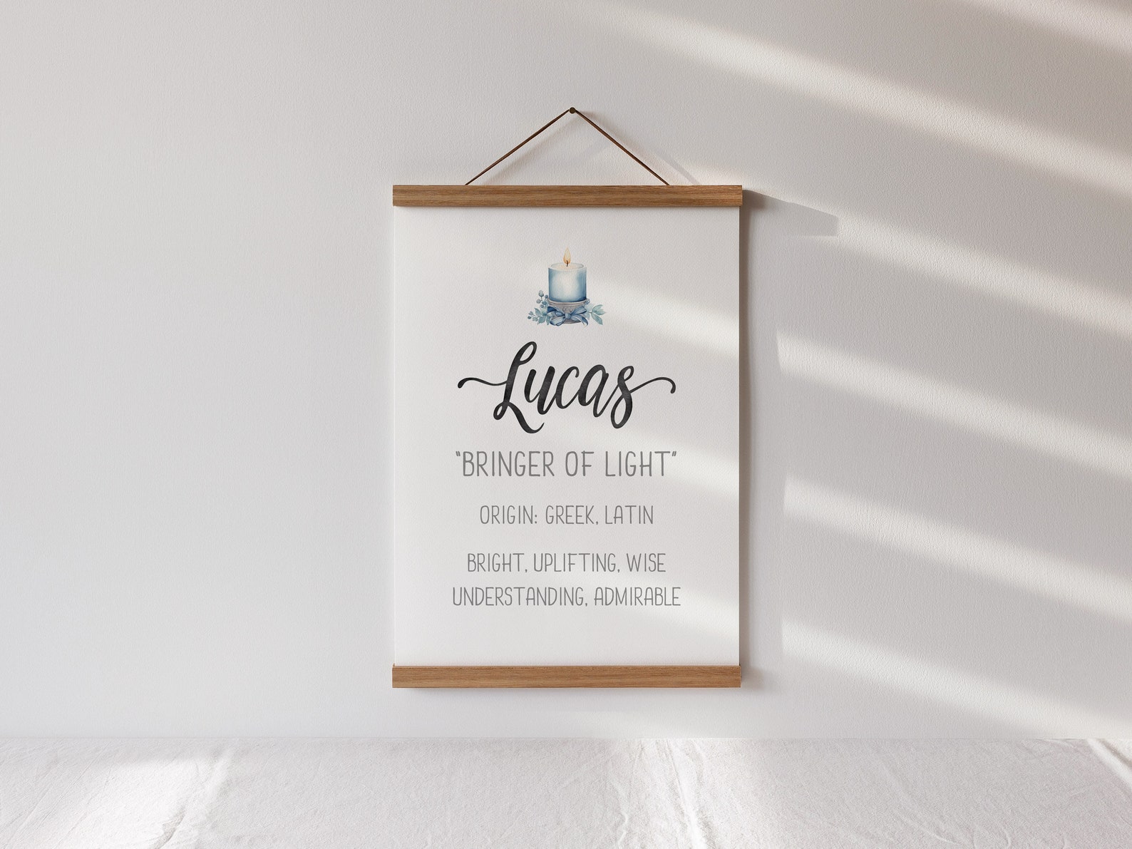 Lucas Name Meaning Print: Watercolor Nursery Decor (digital Download ...