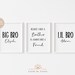 SET of 3, Custom Brother Name Print, Brother Quote, Because I Have a ...