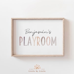 Custom Playroom Sign, Personalized Name Print, Neutral Nursery Name ...