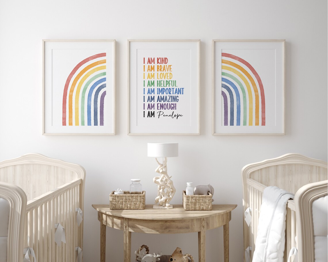 SET of 3 Kids Affirmation Prints Custom Kids Affirmation Wall - Etsy
