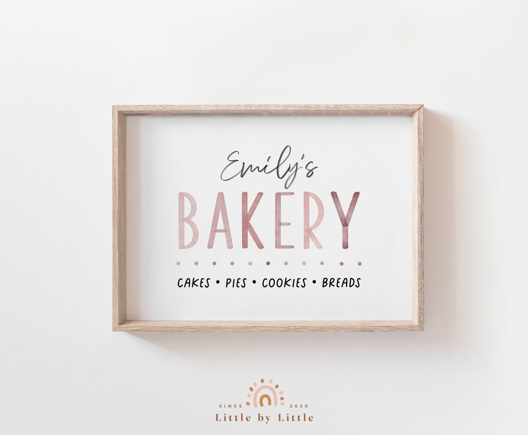 Kids Bakery Sign Custom Play Kitchen Sign Bake Shop Sign - Etsy