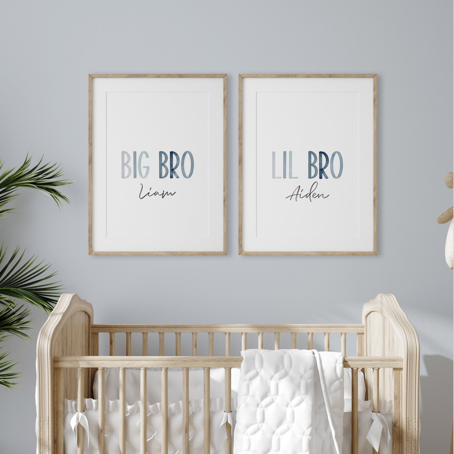 Custom Big Bro Lil Bro Print, SET of 2 Prints, Custom Brother Name ...