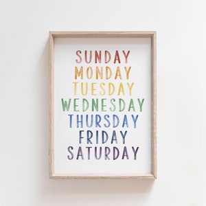 SET of 6 Learning Prints, Alphabet Number Week Shapes Colors Months ...