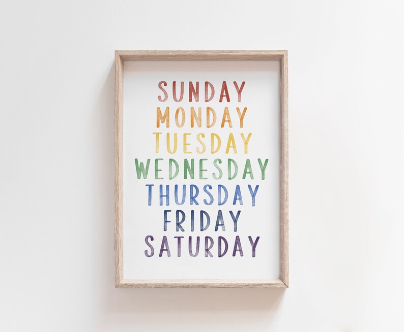 SET of 6 Learning Prints Alphabet Number Week Shapes Colors - Etsy