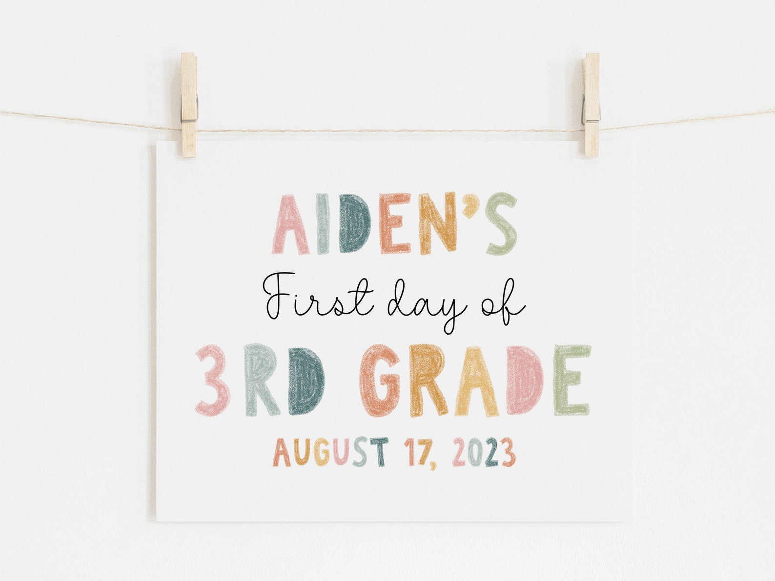 Custom Back to School Sign, First Day of School, Printable Photo Prop ...