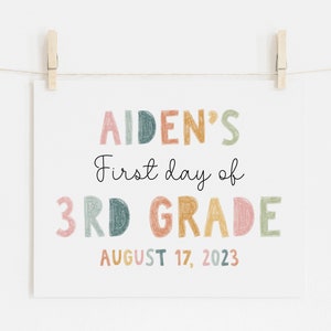 Custom Back to School Sign, First Day of School, Printable Photo Prop ...