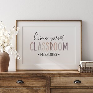 Custom Classroom Sign, Home Sweet Classroom Sign With Teacher Name ...