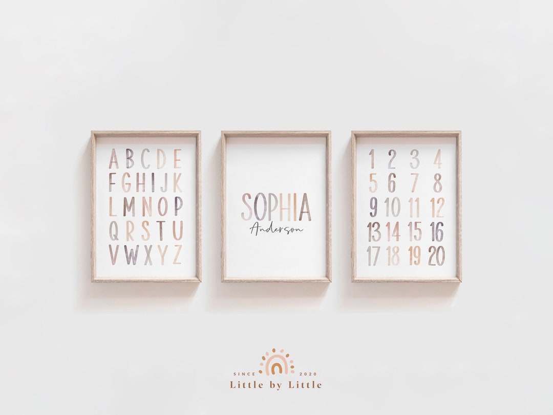 Set of 3 Prints, Custom Baby Name, Personalized Baby Name Print ...
