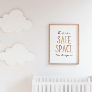 This is A Safe Space to Be Who You Are Sign, Boho Watercolor, Boho ...
