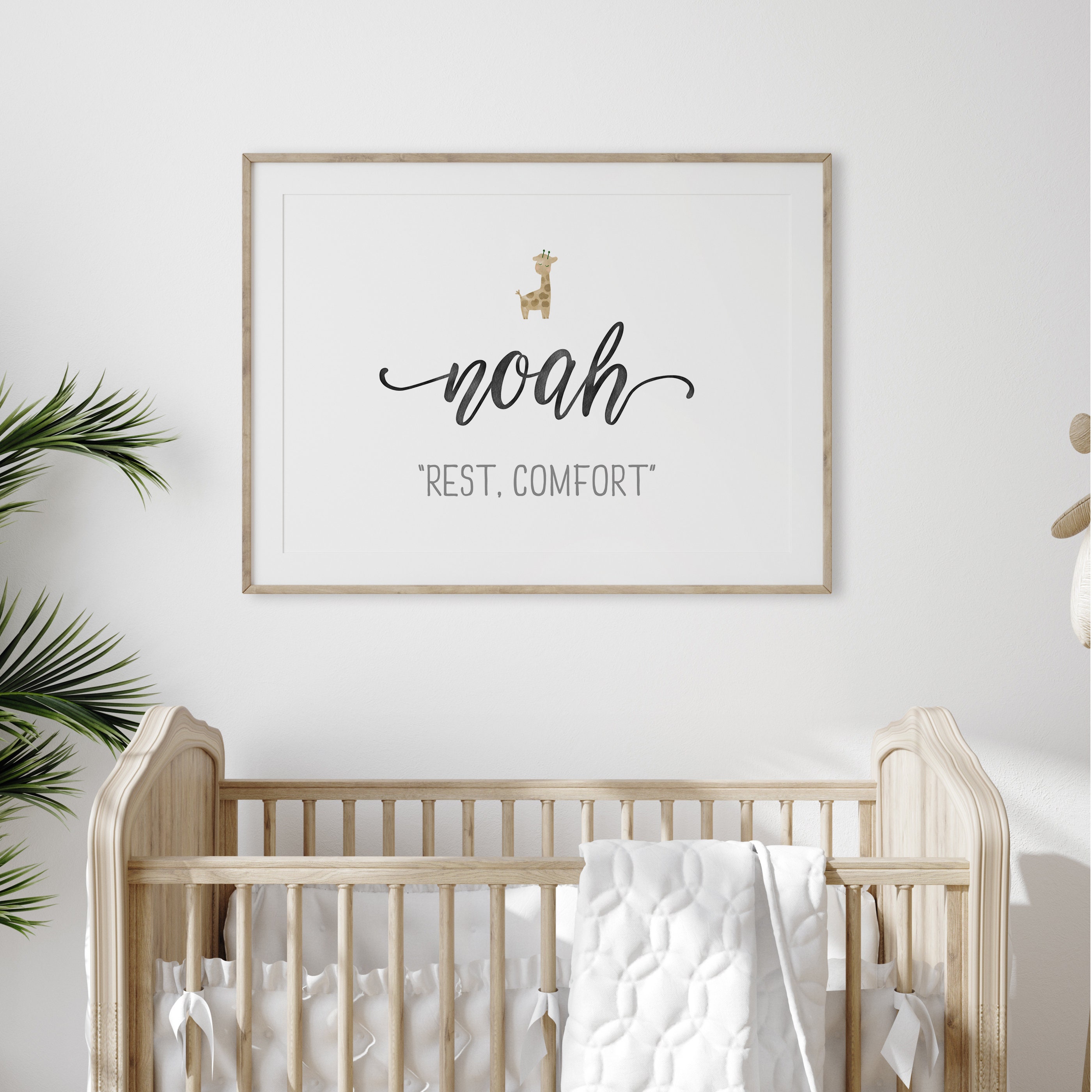 Noah Name Meaning Art Print: Giraffe Nursery Decor (digital Download ...