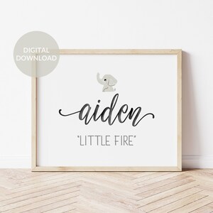 Aiden Name Meaning Print, Aiden Name Art, Baby Shower Gift, Boys Room ...