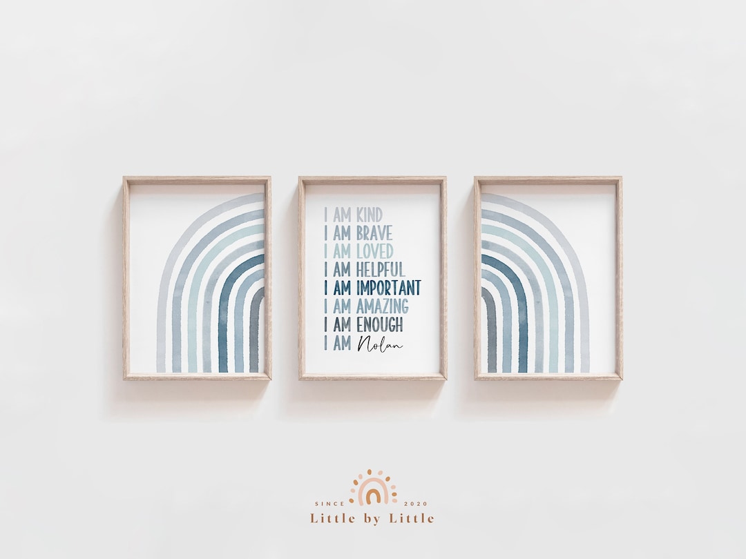 SET of 3 Kids Affirmation Wall Art, Custom Kids Affirmations, Custom ...