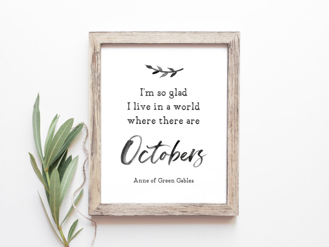 Anne of Green Gables Quote Print: Watercolor Fall Decor (digital ...