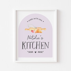 Custom Watercolor Play Kitchen Sign, Personalized Gift for Little Girl ...