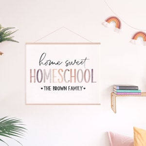 Custom Homeschool Sign, Personalized Homeschool Print, Home Sweet ...