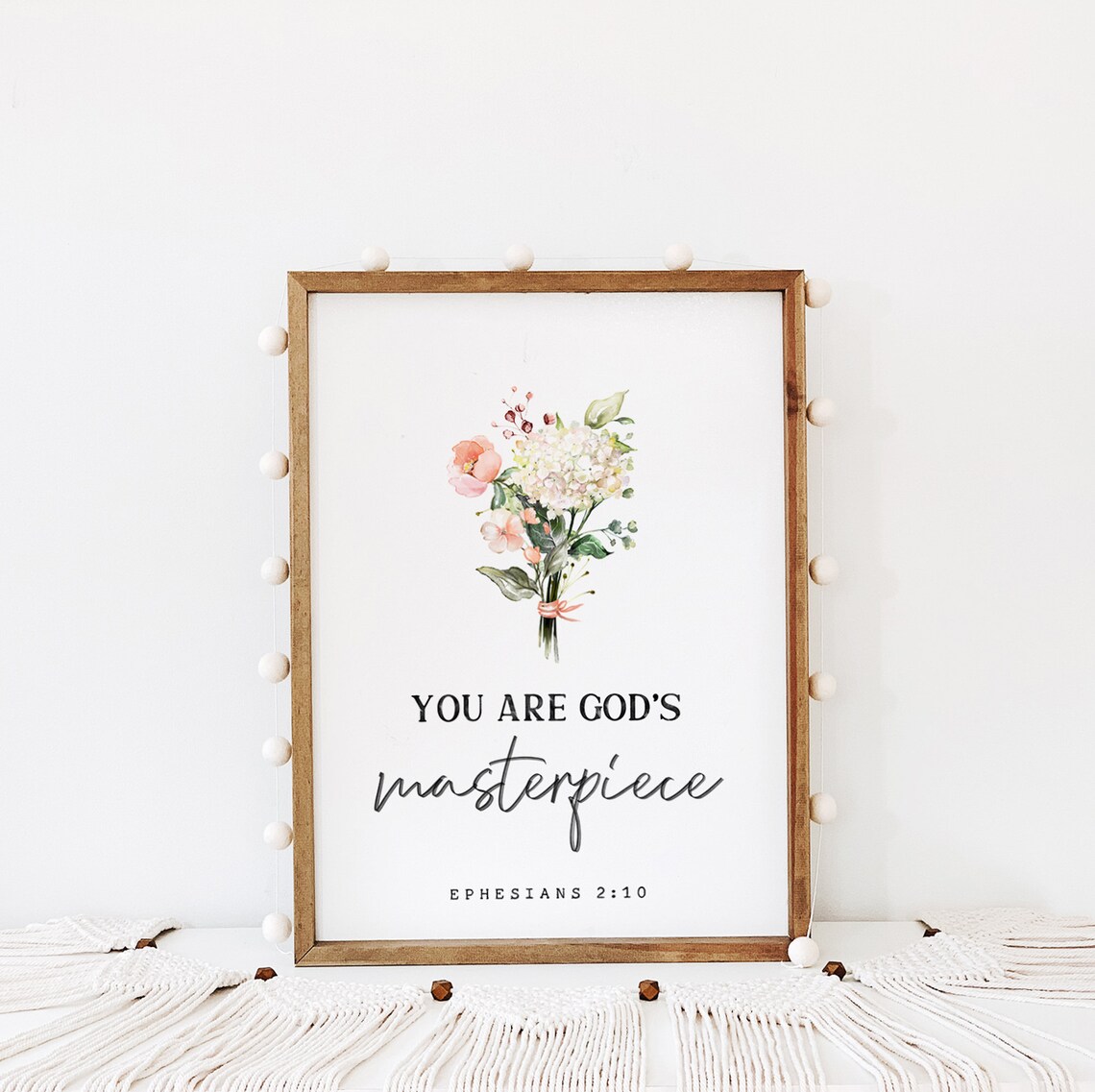 You are god's masterpiece Bible Verse Wall Art Ephesians | Etsy