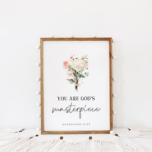 You Are God's Masterpiece, Bible Verse Wall Art, Ephesians 2:10 ...