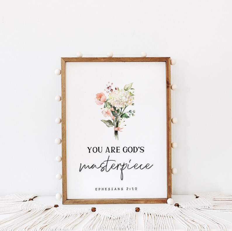 You Are God's Masterpiece, Bible Verse Wall Art, Ephesians 2:10 ...
