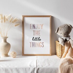 Enjoy the Little Things Printable Wall Art, Neutral Watercolor ...