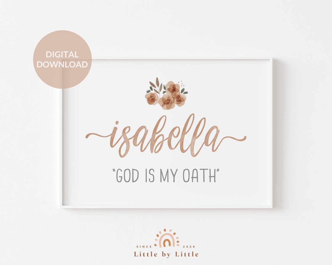 Isabella Name Sign Isabella Name Meaning Print Baby Shower | Etsy