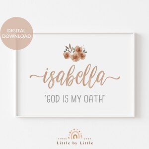 Isabella Name Sign, Isabella Name Meaning Print, Baby Shower Gift ...