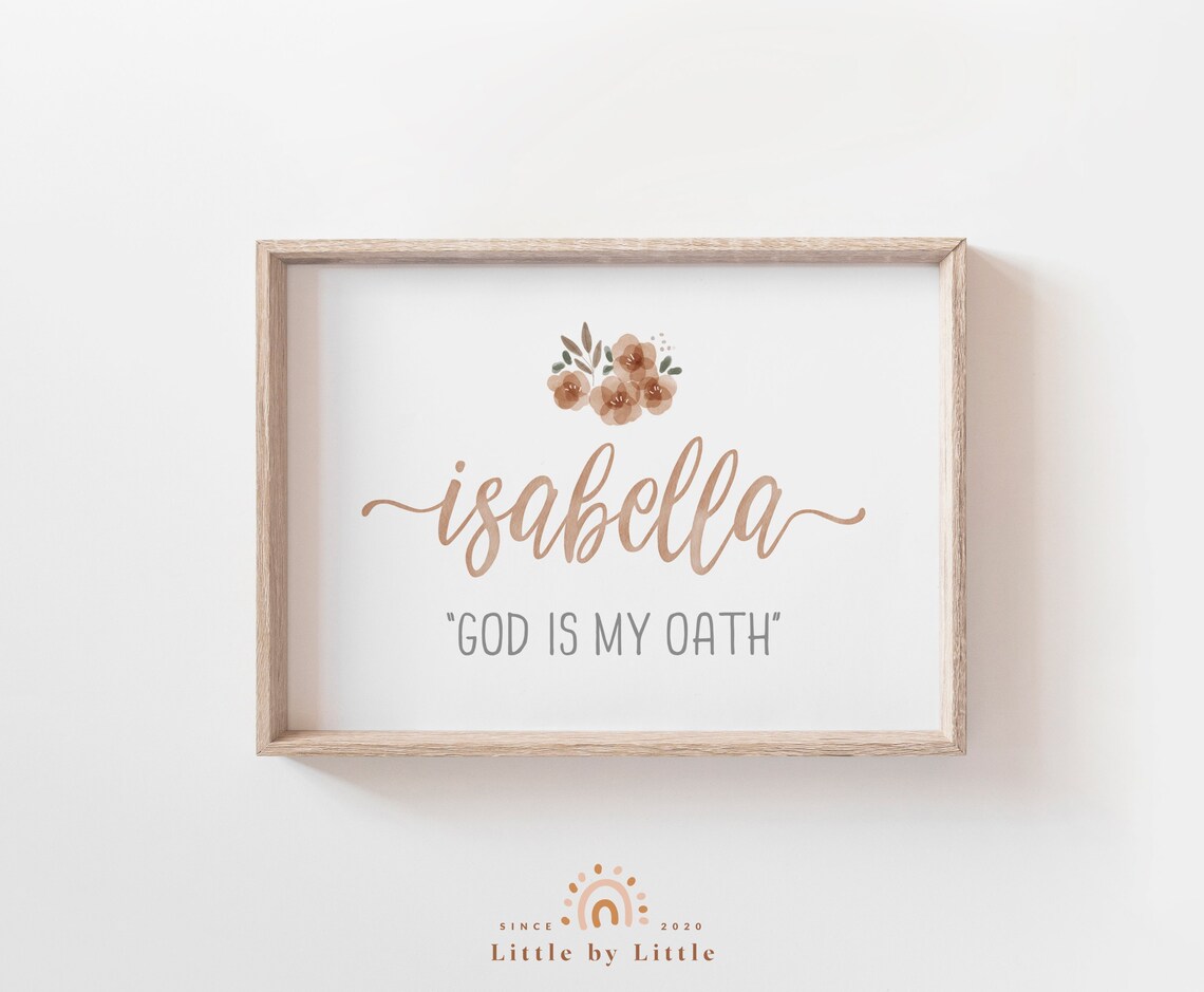 Isabella Name Sign Isabella Name Meaning Print Baby Shower | Etsy