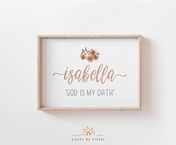 Isabella Name Sign Isabella Name Meaning Print Baby Shower | Etsy