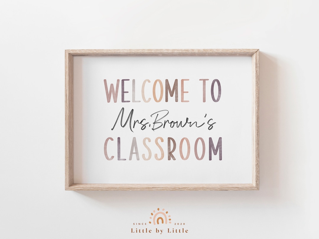 Custom Teacher Name Sign, Welcome to Classroom Sign, Classroom Print ...