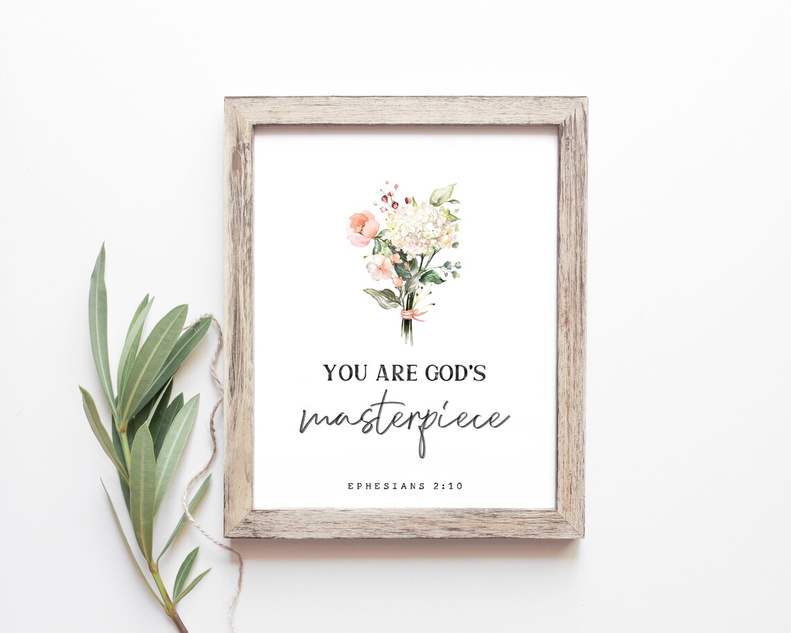 You Are God's Masterpiece, Bible Verse Wall Art, Ephesians 2:10 ...