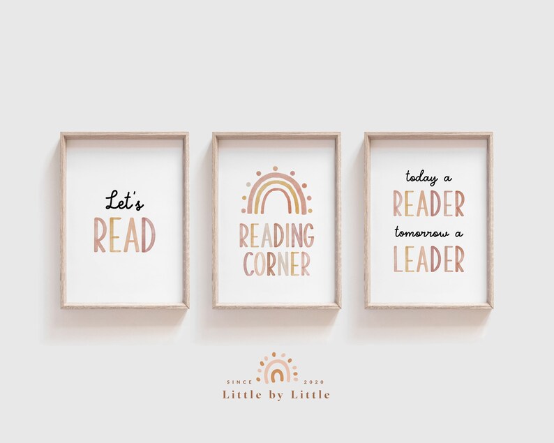 Boho Reading Corner Sign Let's Read Today a Reader - Etsy