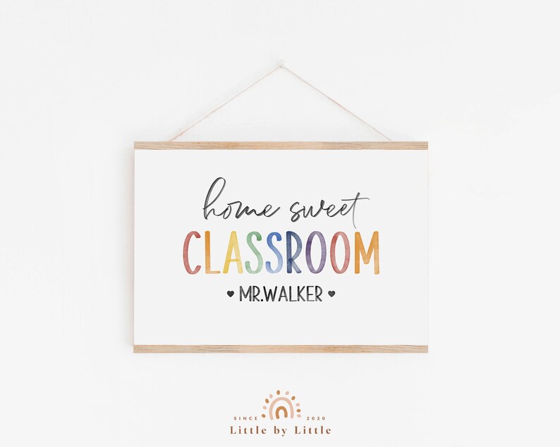 Home Sweet Classroom Sign With Teacher Name Custom Classroom | Etsy