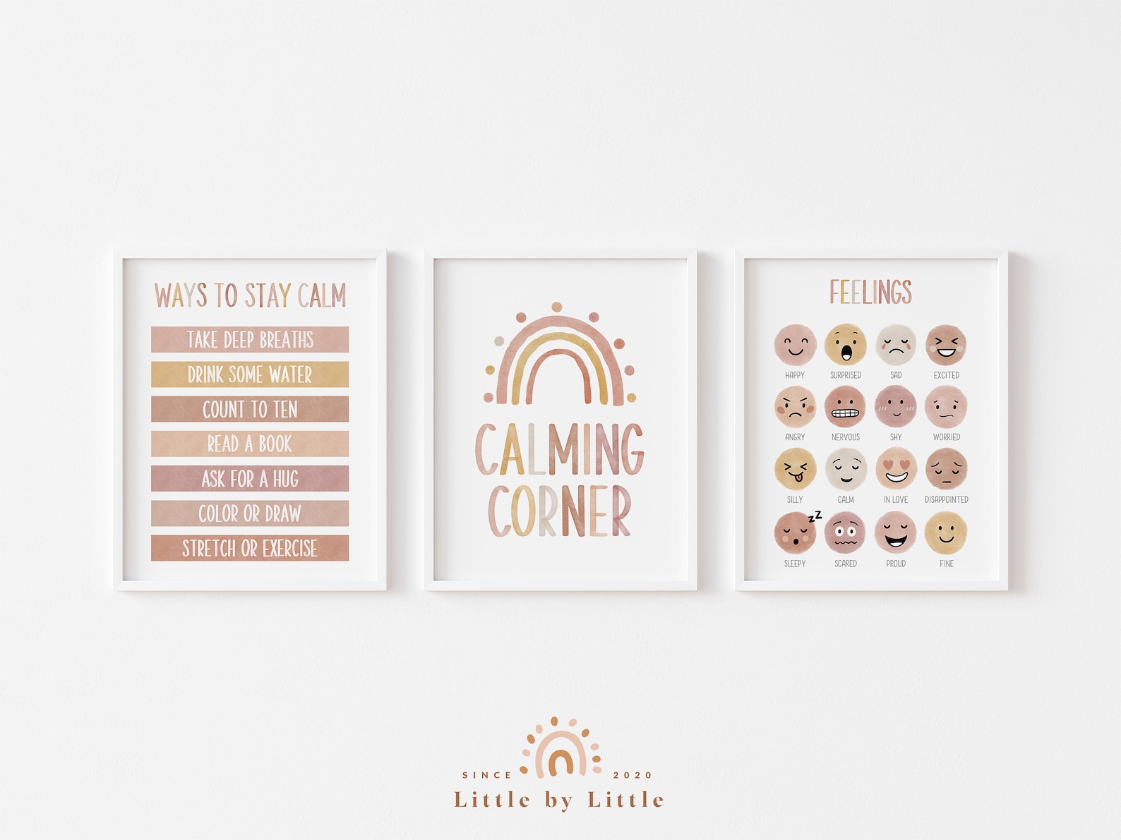 Boho Watercolor Calming Corner Signs Set of 3 Calming - Etsy