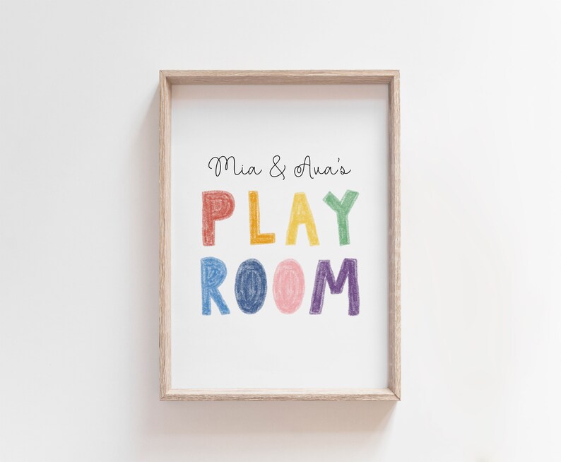 Set of 6 Custom Playroom Sign, Rainbow Colors, Colorful Playroom Decor ...