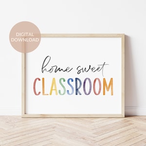 Home Sweet Classroom Sign, Colorful Classroom Decor, Educational Wall ...