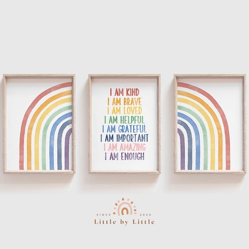 Daily Affirmations for Kids Wall Art Set of 3 Prints for - Etsy