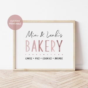 Kids Bakery Sign, Custom Play Kitchen Sign, Bake Shop Sign ...