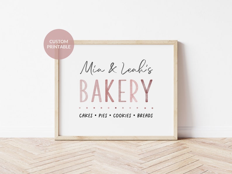 Kids Bakery Sign, Custom Play Kitchen Sign, Bake Shop Sign ...